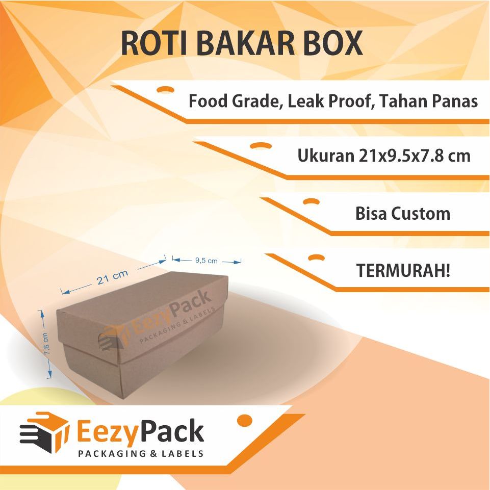 Jual Roti Bakar Box Kraft Paper/ Dus Roti Bakar/ Box Bomboloni/ Dus ...