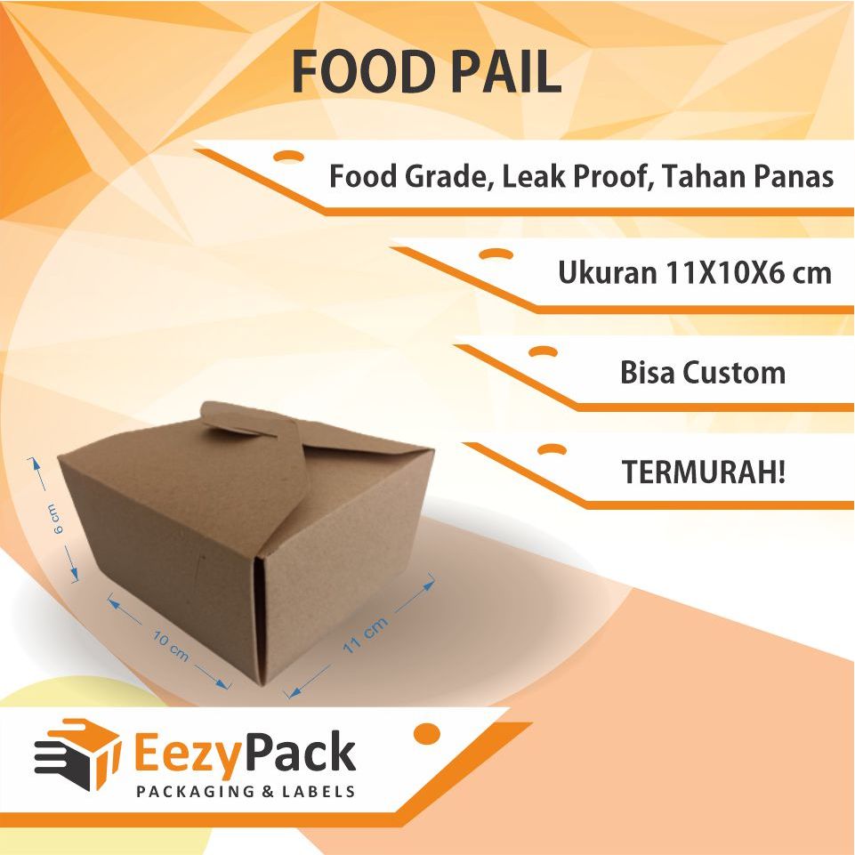 Jual (ISI 25)Food Pail/ Paper Rice Box/ Laminasi Kraft/ Noodle Box ...