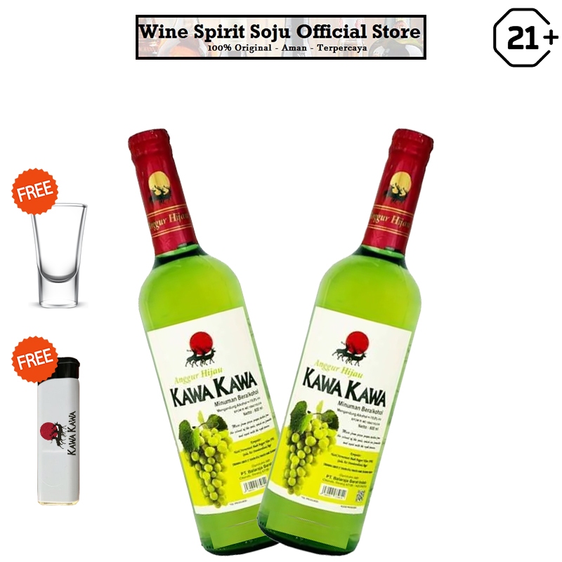 Jual Paket 2 botol Anggur Hijau Kawa Kawa Free SLOKI + Lighter Kawa ...