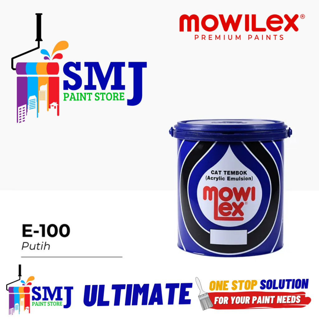 Jual Cat Tembok Interior Mowilex Emulsion Warna Putih E100 2 5l