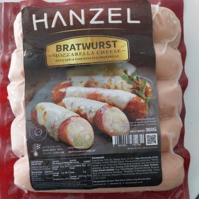 Jual Sosis Hanzel Mozzarella Cheese 360 Gr | Shopee Indonesia