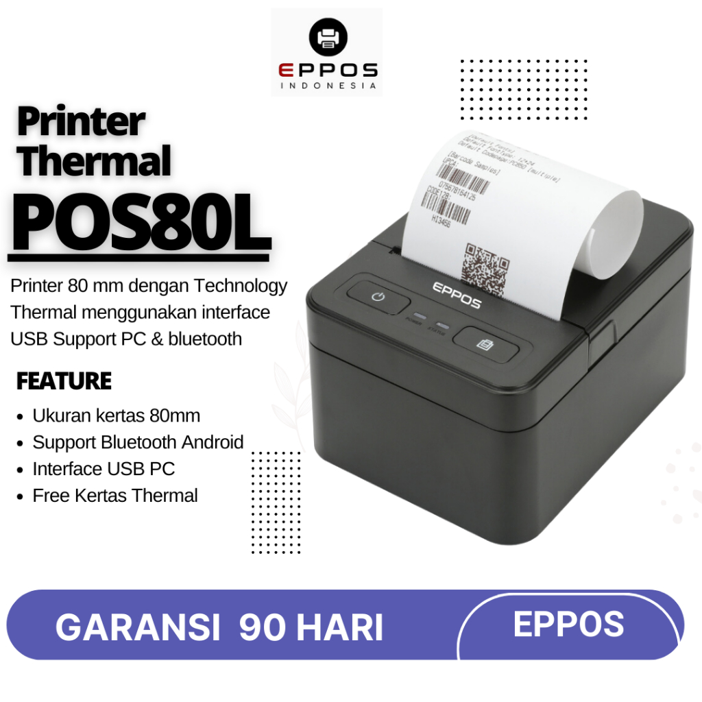 Jual Printer Thermal EPPOS PLUS 80mm POS80L - USB BLUETOOTH | Shopee Indonesia
