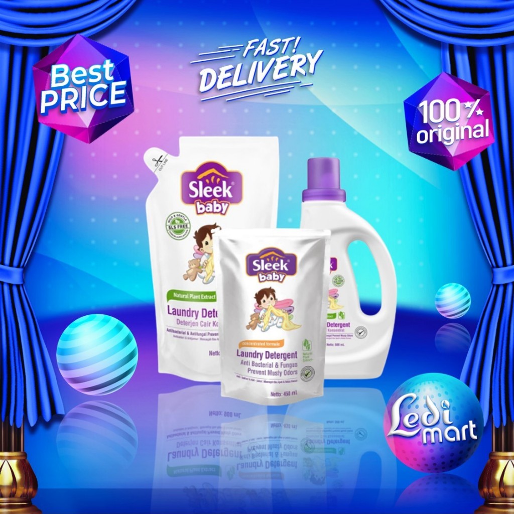 Jual ORIGINAL Sleek Laundry Detergent 450ml ATAU 500ml ATAU 900ml ...