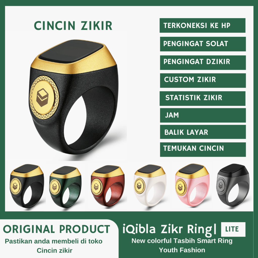 Jual Cincin Zikir Smart Tasbih Digital | ORIGINAL | Iqibla Zikr1 Ring ...