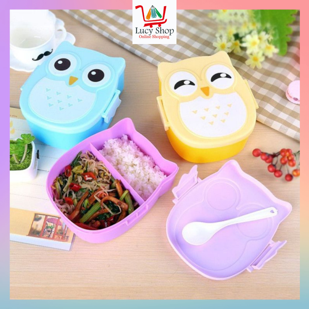 Jual KOTAK BEKAL OWL TEMPAT MAKAN ANAK KARAKTER BURUNG HANTU LUCU LUNCH BOX ANAK | Shopee Indonesia