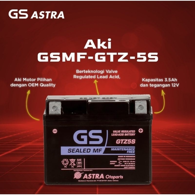 Jual Aki GS MF Astra GTZ5S | Shopee Indonesia