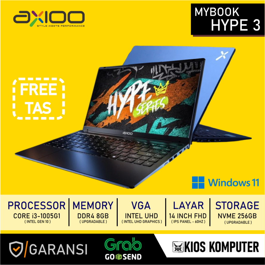 Jual AXIOO MYBOOK HYPE 3 CORE I3 1005G1 8GB/256GB 14" FHD IPS WINDOWS ...