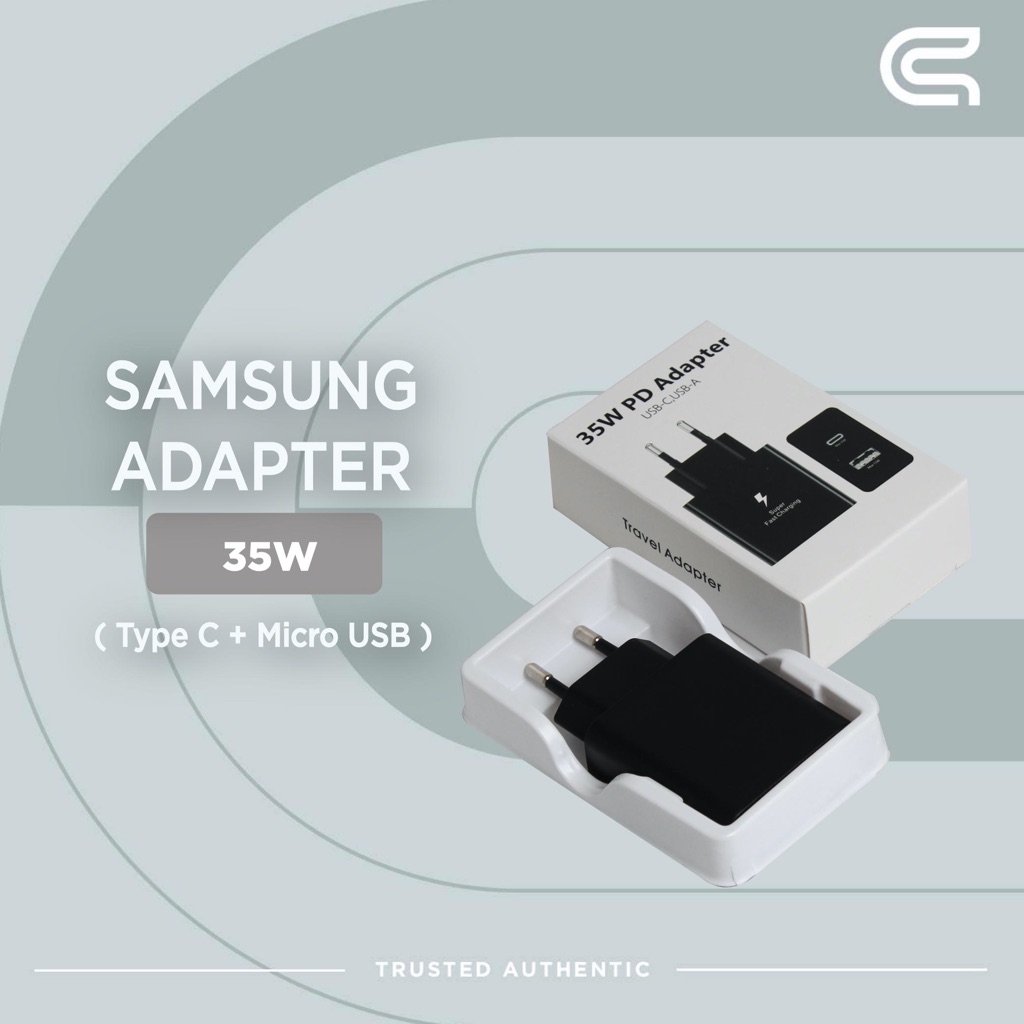 Jual SAMSUNG DUAL PORT USB C & USB POWER ADAPTER 35 WATT HITAM ORIGINAL ...