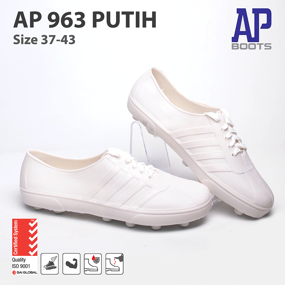 Jual SEPATU KARET AP 963 WHITE 37-43 - SEPATU KARET BOLA PUTIH - AP ...