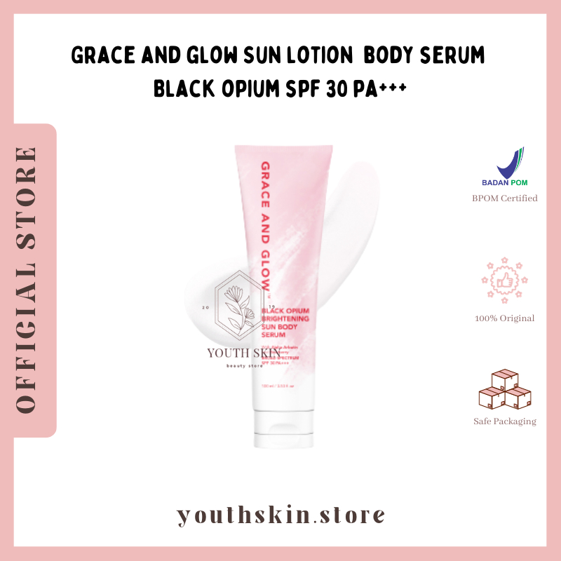 Jual Grace and Glow Black Opium Brightening Sun Lotion Body Serum SPF ...