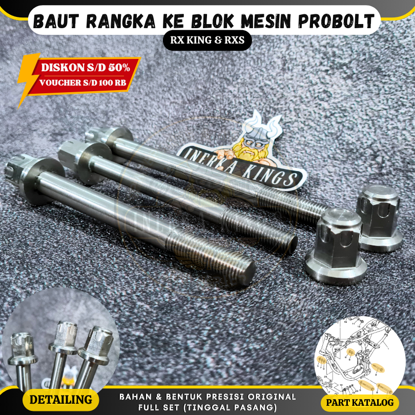 Jual BAUT RANGKA KE BLOK MESIN ENGINE MOUNTING RX KING YT115 SET PROBOLT | Shopee Indonesia