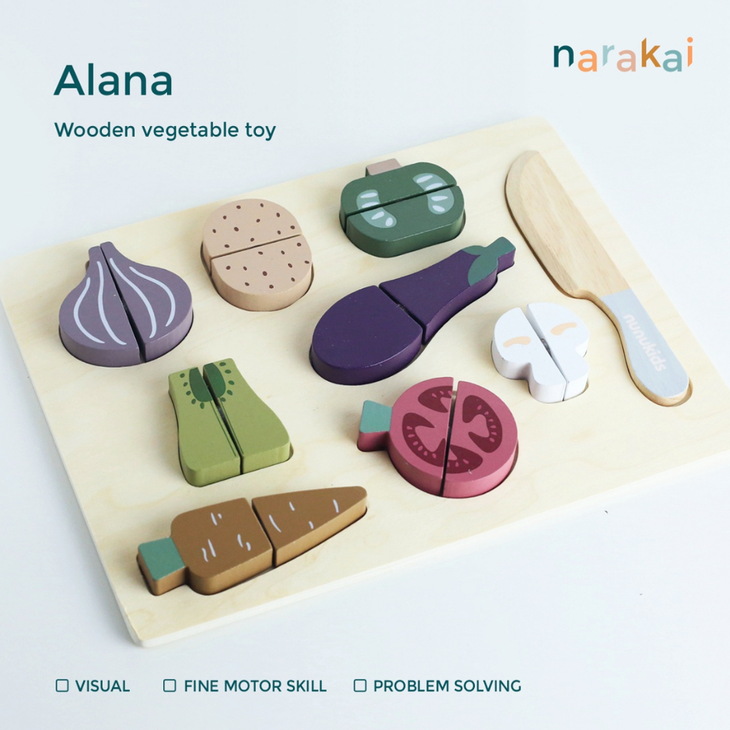 Jual Alana-Wooden Vegetable Toy | Mainan Kayu | Shopee Indonesia