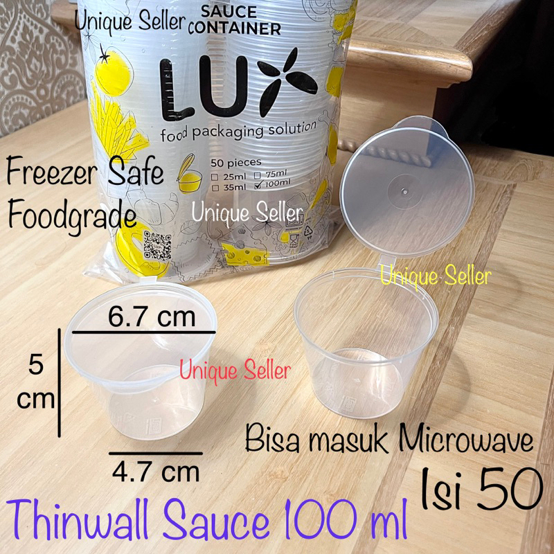 Jual [Isi50] Thinwall Cup LUX 25ml 35ml 75ml 100ml / Thinwall Sauce Cup 25 35 75 100 ml / Tempat ...