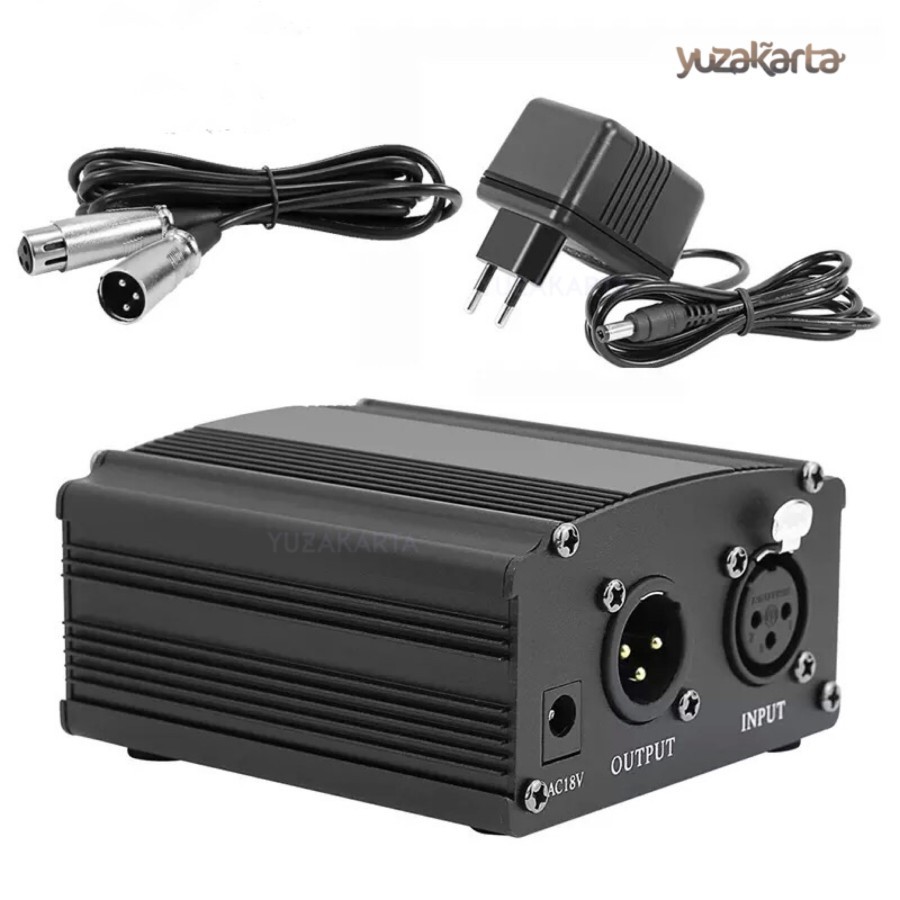Jual Phantom Power Supply 48V + Kabel XLR Microphone Condenser 1 ...