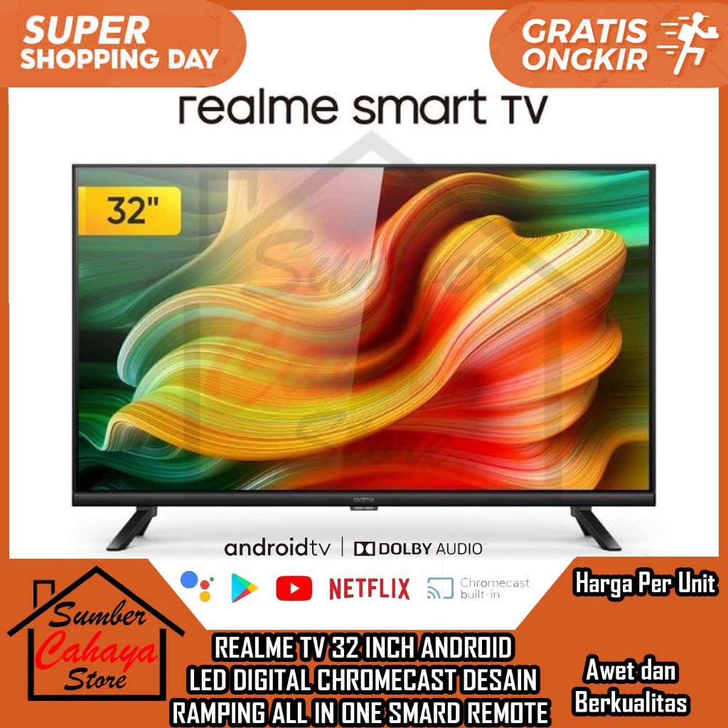 Jual [Kargo] Realme LED TV 32 Inch Smart Android Frame Less Digital ...