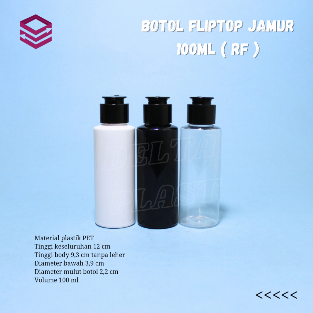 Jual Botol Fliptop 100 ML RF - Fliptop model kancing Hitam | Shopee Indonesia