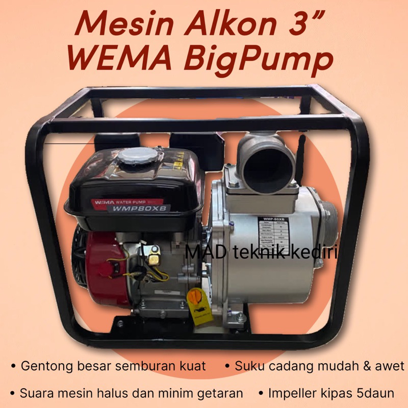Jual Mesin Pompa air Sawah 3 inch Weima WEMA WMP80XB gentong besar ...