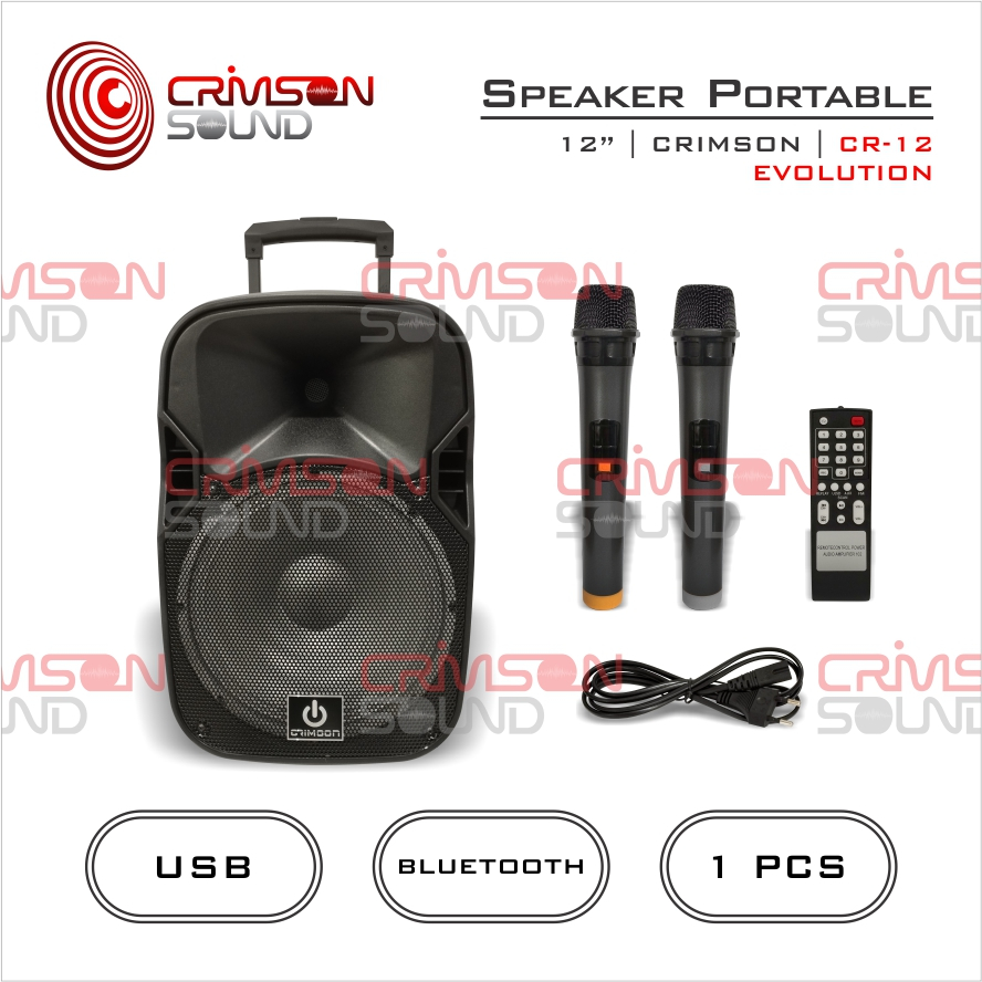Jual SPEAKER PORTABLE 12 Inch MEETING AMPLIFIER Wireless CRIMSON PA 123 ...