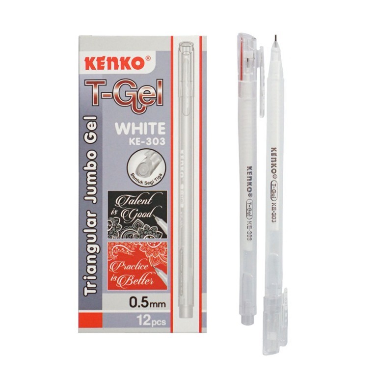 Jual White Gel Ink Pen / Pulpen Tinta Gel Putih / Pulpen Putih Kenko ... Jual White Gel Ink Pen / Pulpen Tinta Gel Putih / Pulpen Putih Kenko ...