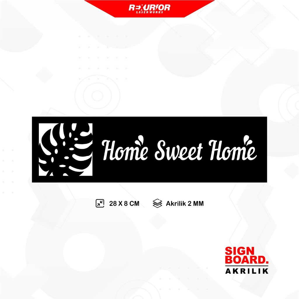 Jual Sign Akrilik Papan Tanda Home Sweet Home Ukuran 28x8cm | Shopee ...
