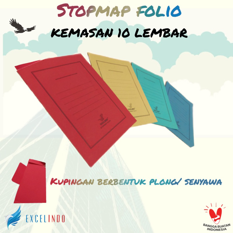 Jual (10 LEMBAR) Stopmap Folio Map Kertas ukuran F4 LEBIH EKONOMIS ...