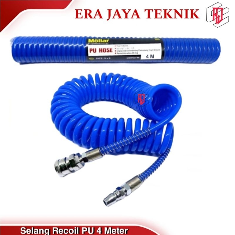 Jual Selang kompresor PU spiral MOLLAR Recoil compressor hose 4 meter ...