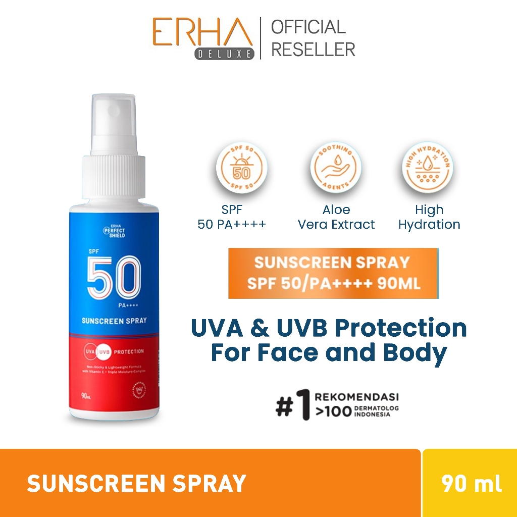 Jual ERHA Perfect Shield Sunscreen Spray SPF 50++++ 90 ml / Sunblock ...