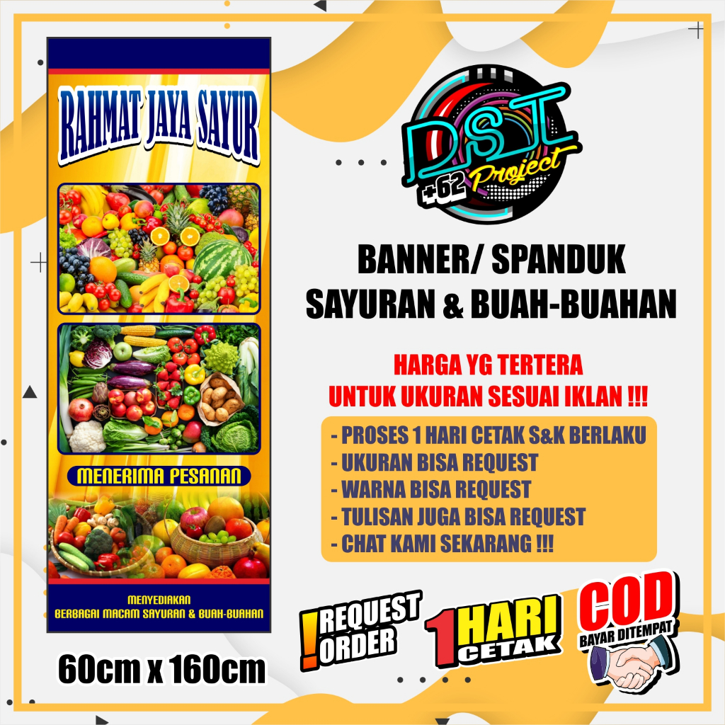Jual BANNER / SPANDUK TOKO SAYURAN BUAH-BUAHAN 60 X 160 | Shopee Indonesia