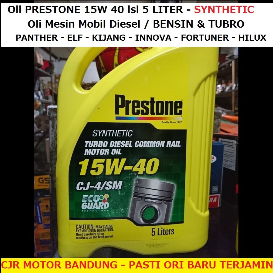 Jual Oli SYNTHETIC PRESTONE 15W 40 isi 5L Oli Mesin Mobil Diesel ...