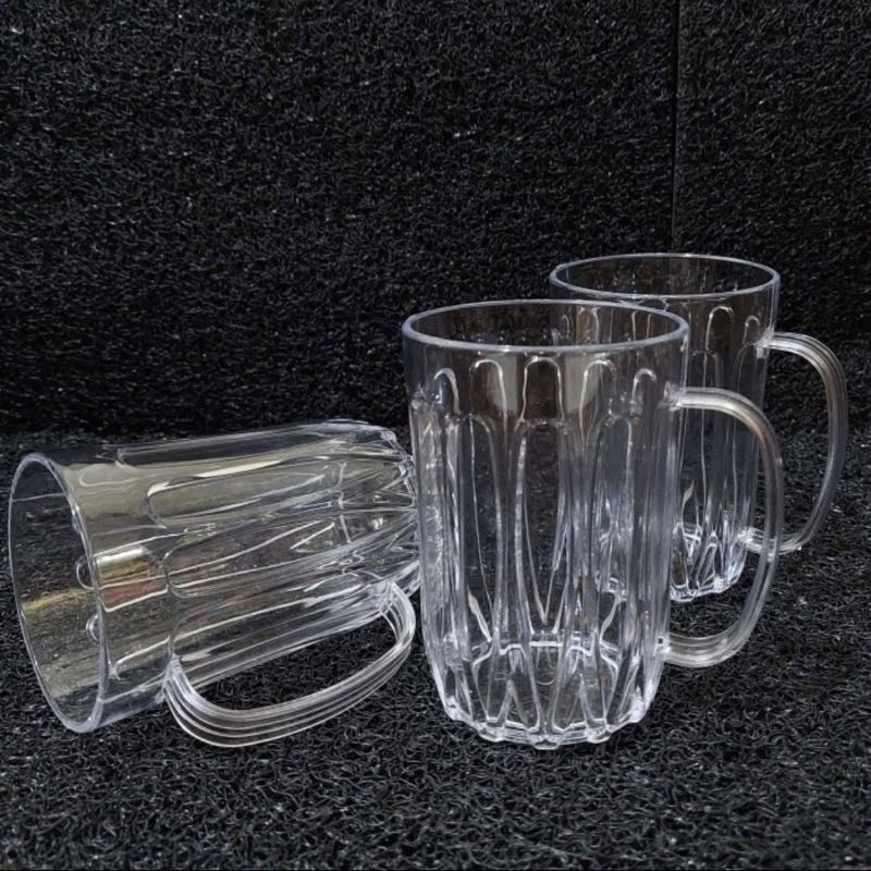 Jual gelas plastik bening - gelas mika -gelas es teh gagang mika arkirik gagang set 6 pcs ...