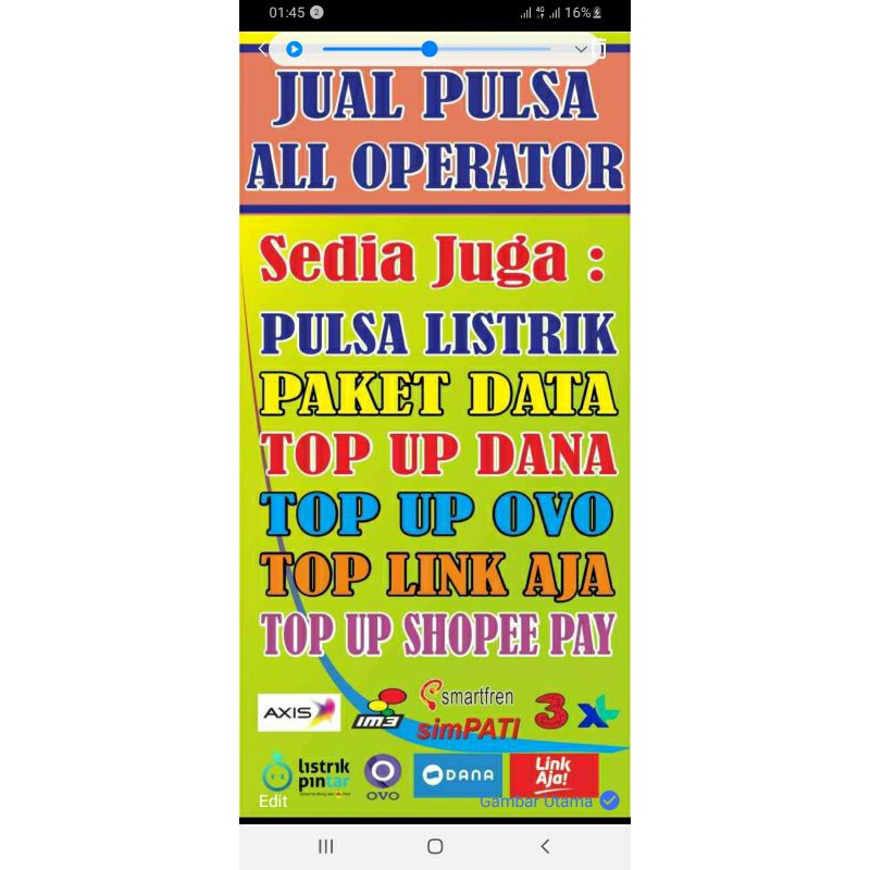 Jual spanduk pulsa konter hp ukuran 100x50 cm | Shopee Indonesia