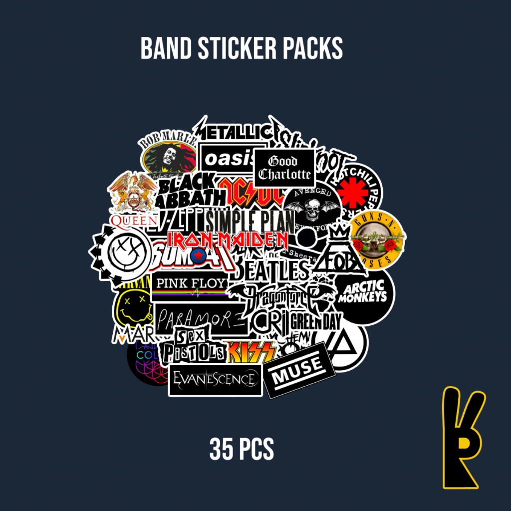 Jual Band Sticker Pack 35Pcs | Stiker Laptop Helm Instrumen Koper ...