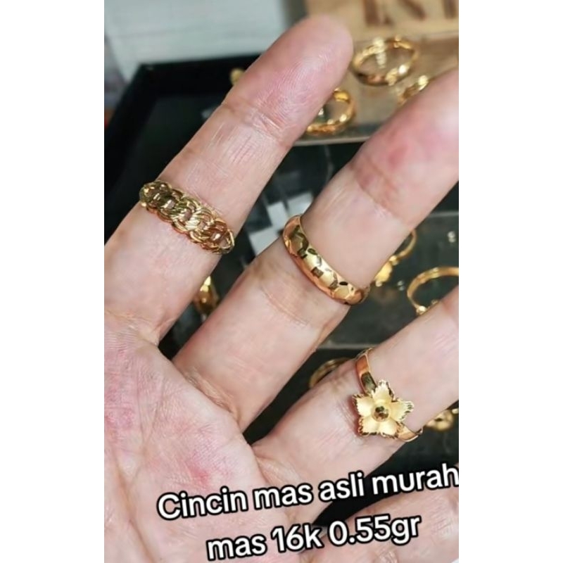 Jual Cincin motif variasi bunga,rantai, sisik, 20 asli, 0.55 gr gram 1/ ...