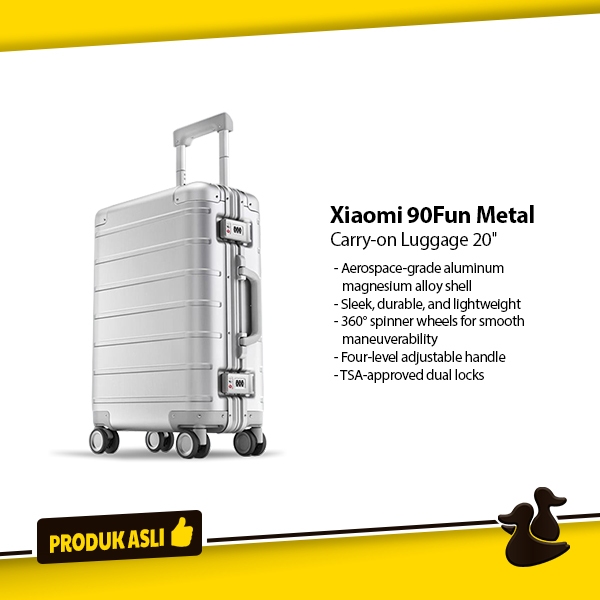 Jual Xiaomi Mi x 90Fun Metal Aluminum Luggage Tas Koper Travel Roda 4 ...