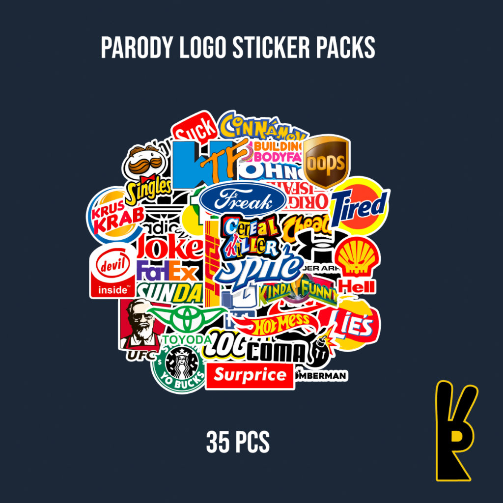 Jual Parody Logo Sticker Pack 35Pcs | Stiker Laptop Helm Instrumen ...