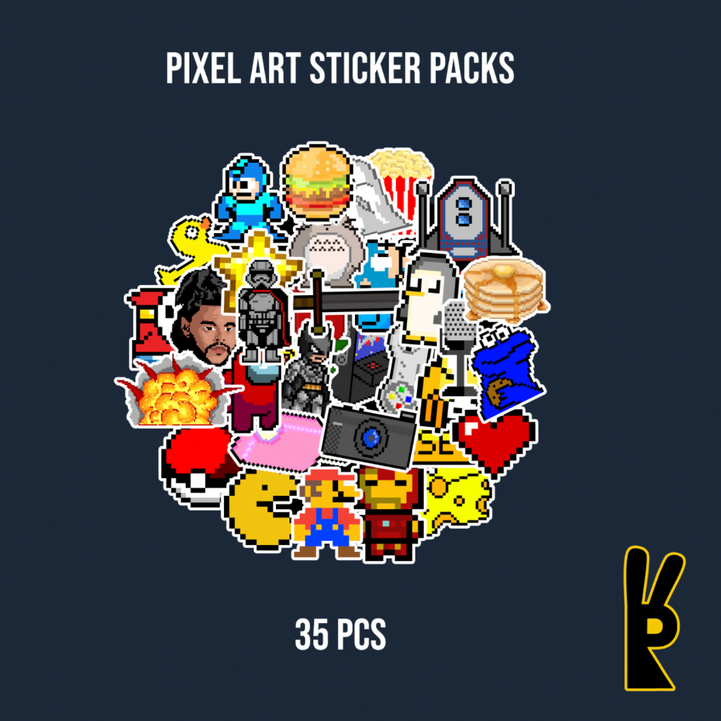 Jual Pixel Art Sticker Pack 35Pcs | Stiker Laptop Helm Instrumen Koper ...