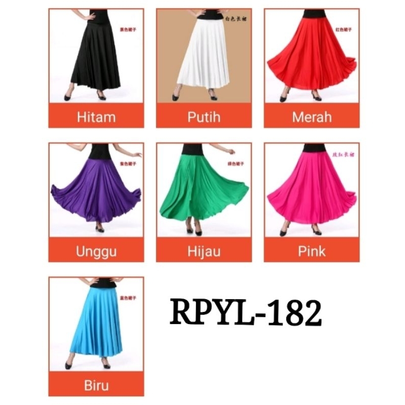 Jual Rok Line Dance Motif Payung Polos Panjang Rok Line Dance Belly ...