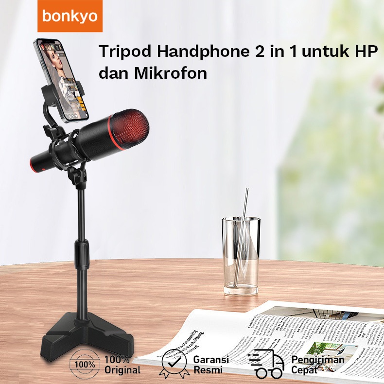 Jual Bonkyo Stand Mic Mini Stand Microphone Noise Dan Desktop Holder ...