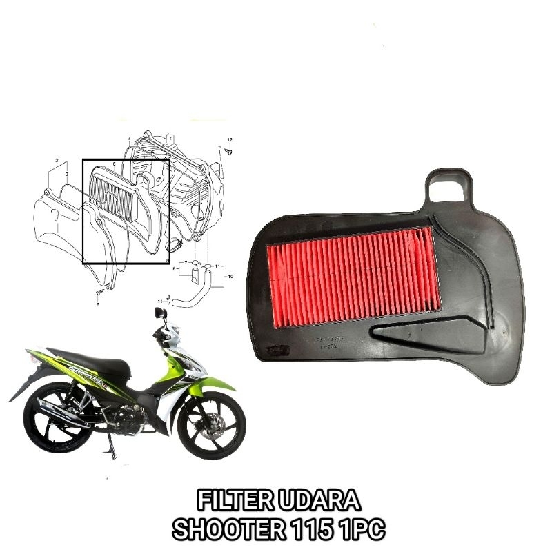 Jual Filter Udara Shooter 115 Fi - Saringan Udara Filter Screen Air ...