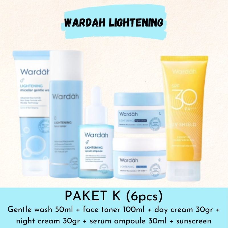 Jual Wardah Lightening Paket Lengkap Skincare Wardah 1 Set Komplit Mencerahkan | Shopee Indonesia