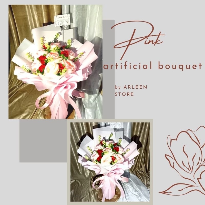 Jual BUKET MAWAR PINK / bucket mawar kode Arleen / bucket gembul ...