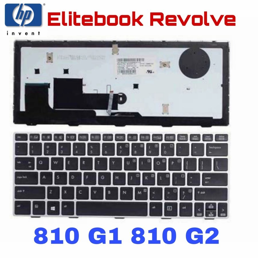 Jual Keyboard HP Elitebook Revolve 810 G1 810 G2 Backlite Frame silver ...