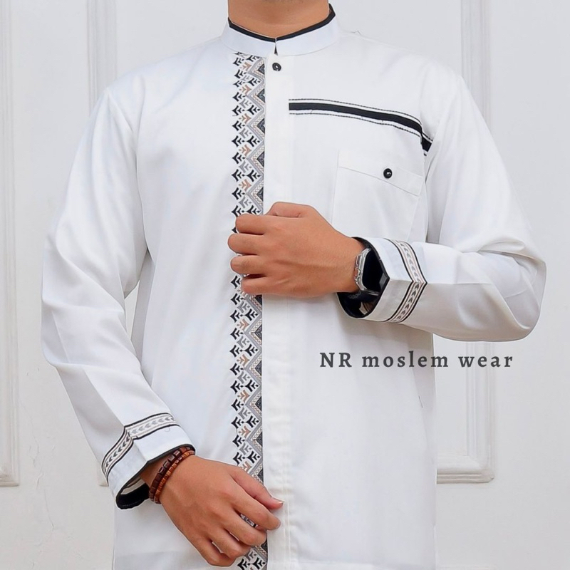 Jual KEMEJA KOKO PUTIH PREMIUM LENGAN PANJANG , BAJU KOKO PUTIH kode ...