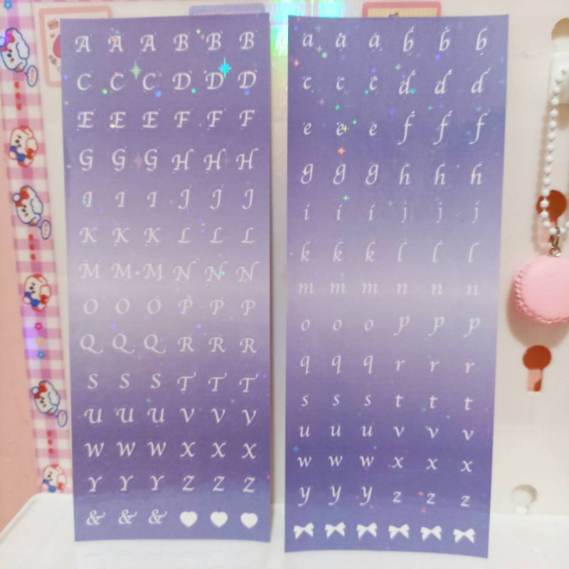 Jual [1pcs] Sticker Alphabet/ Stiker Huruf Besar Kecil Angka Number ...