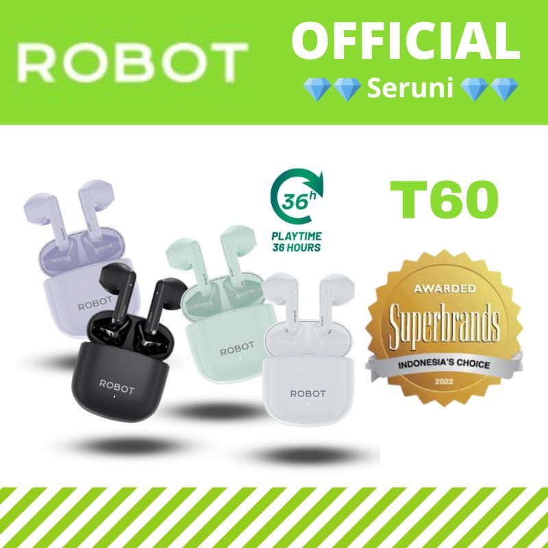 Jual TWS ROBOT AIRBUDS T60 SUPRR BIG BASS BLUETOOTH WIRELESS PORTABLE ...