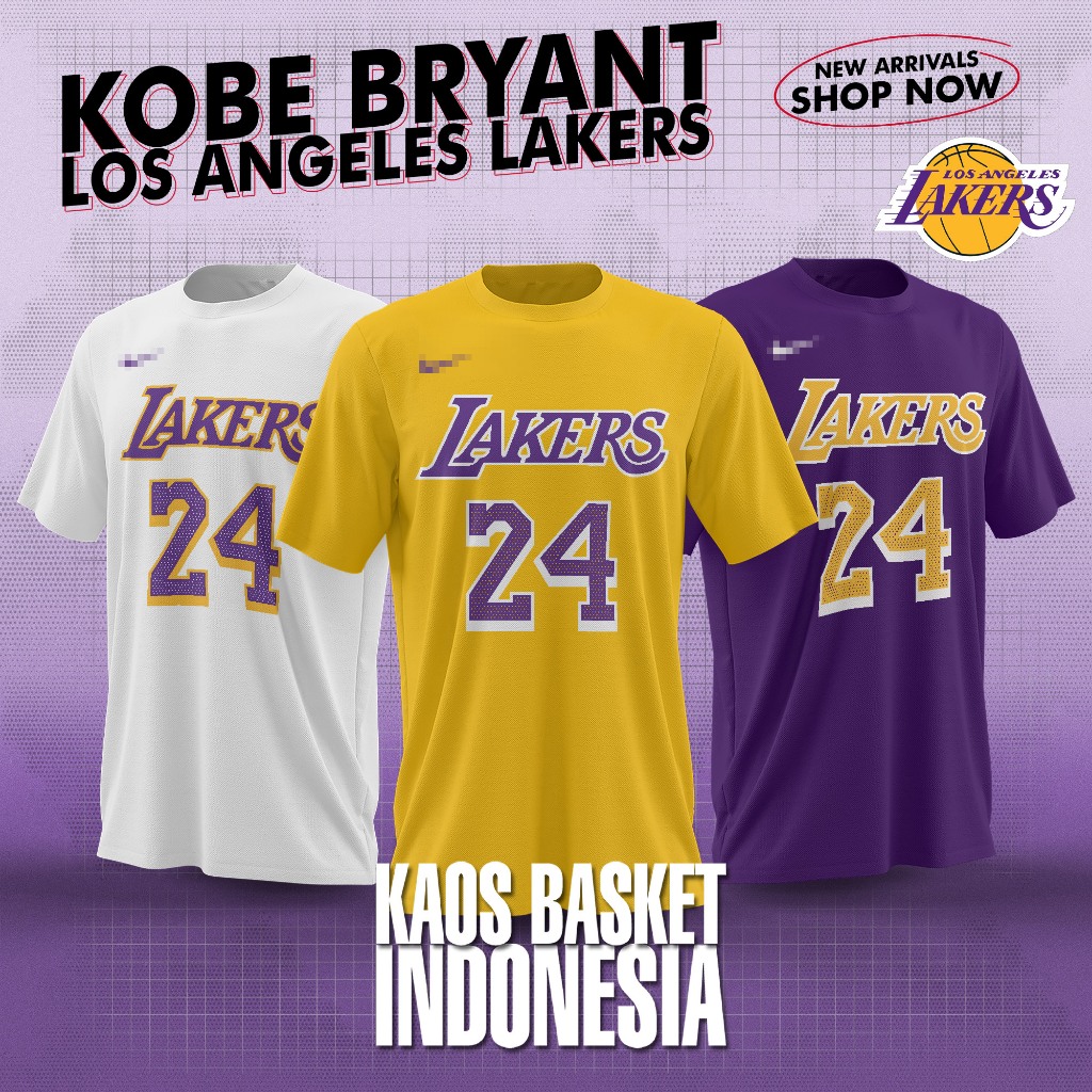 Jual Baju Basket Pria Wanita NBA T shirt basket Kaos Los Angeles LA ...