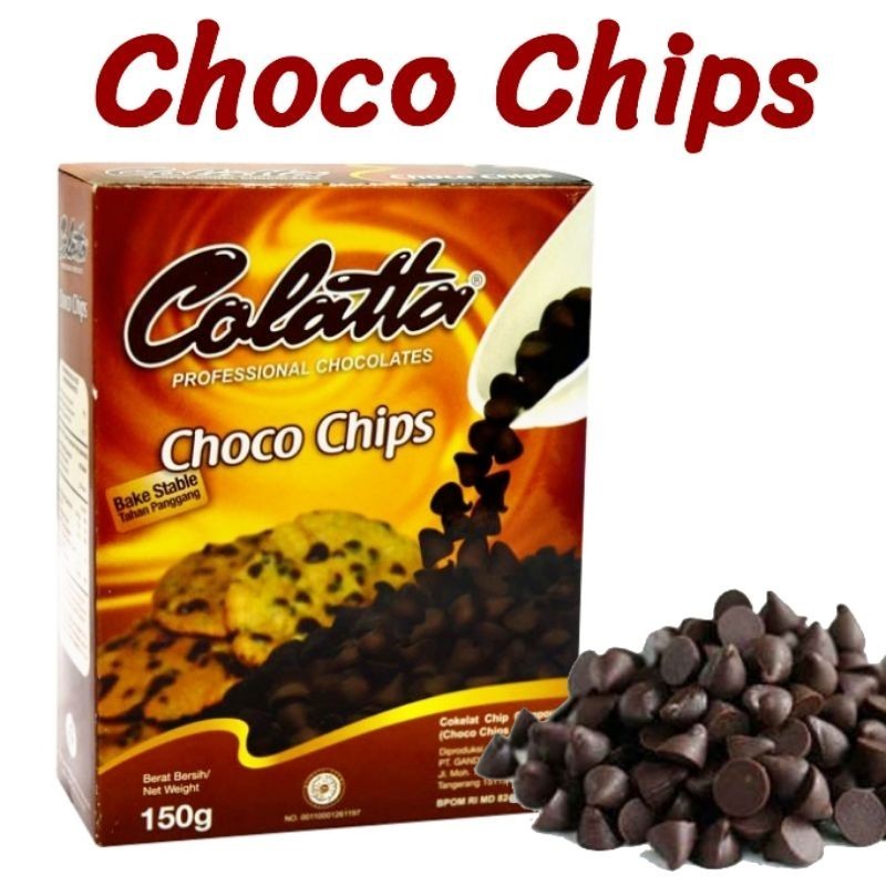 Jual COLATTA CHOCOCHIP 150GR,COKLAT CHIP KEMASAN KOTAK, TABURAN COOKIES ...