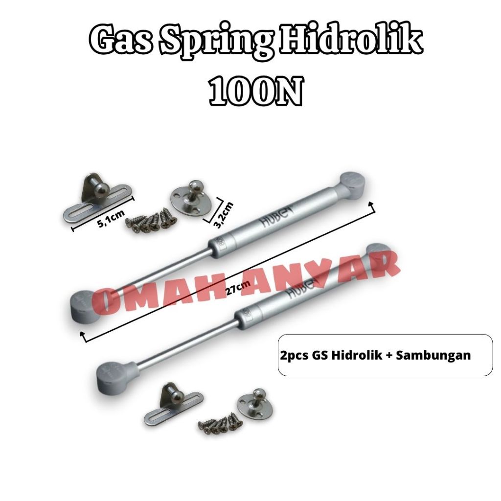 Jual Gas Spring Huben untuk Kitchen Set Berat 60N 80N 100N 150N ...