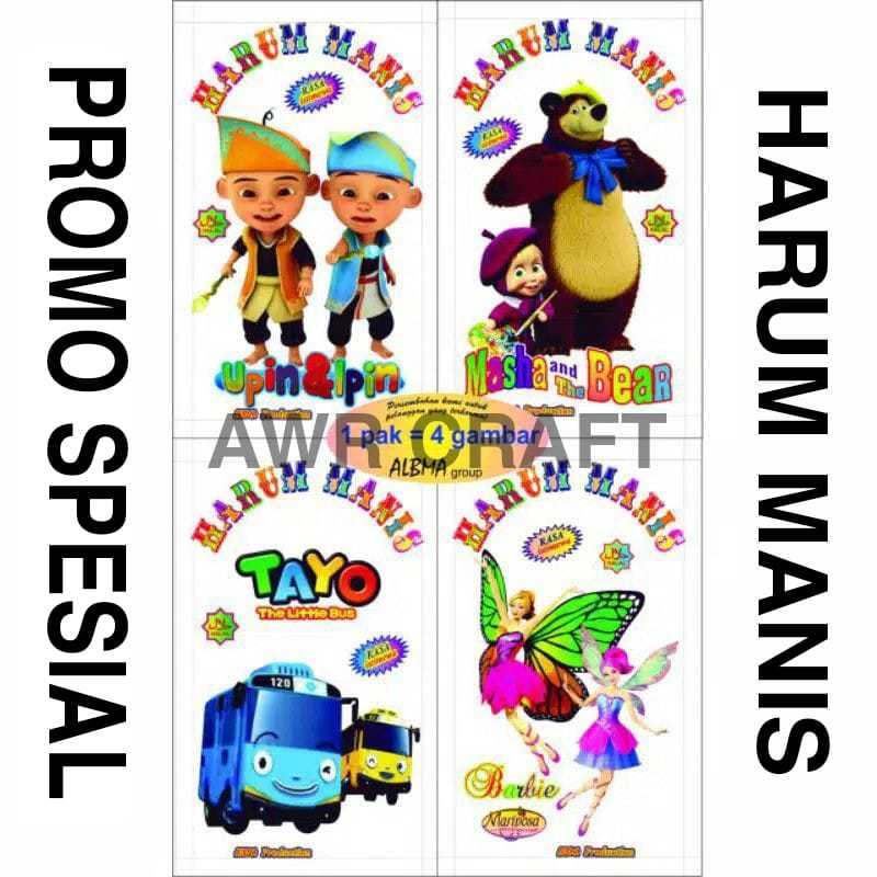 Jual Plastik Harum Manis 1 pack 4 gambar / Cotton Candy / Arumanis ...