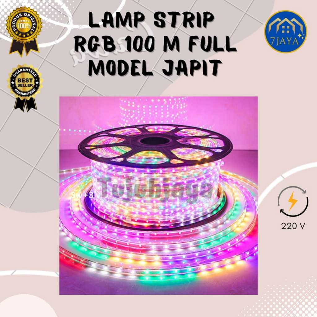 Jual Lampu strip RGB 48LED model japit 100M | Shopee Indonesia